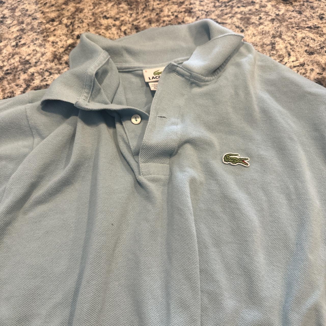 Large Lacoste teal 3 button long sleeve - Depop