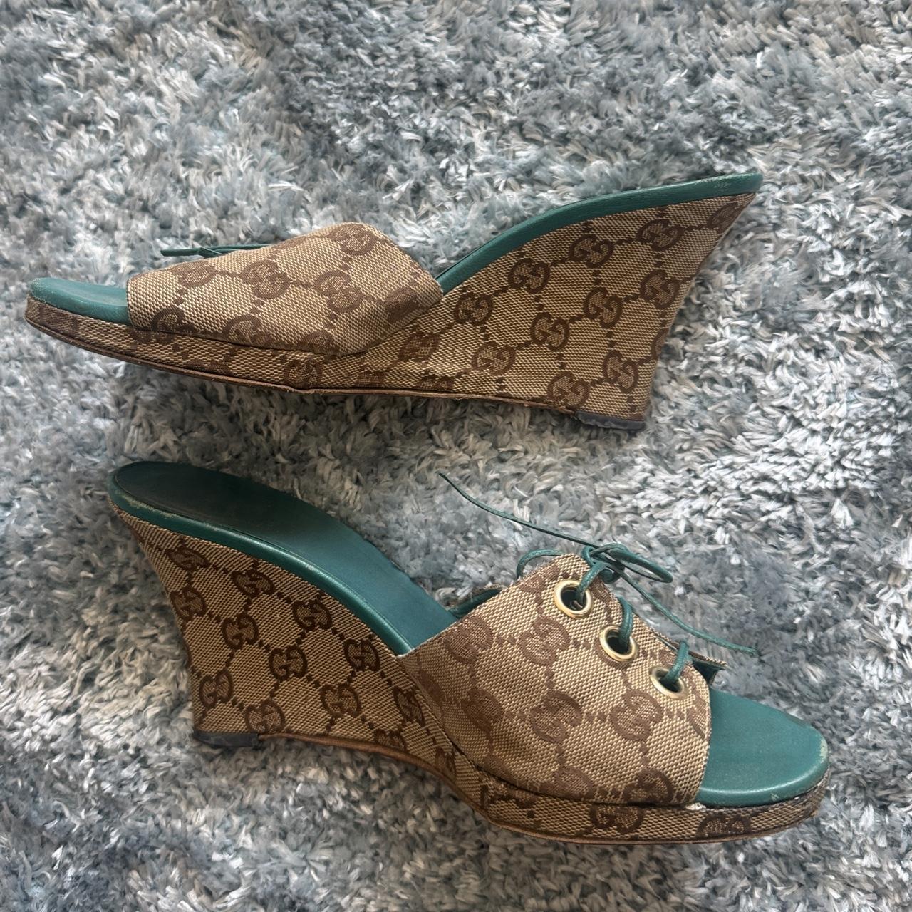 Gucci Wedges kind of beat up but still cute #gucci... | Depop