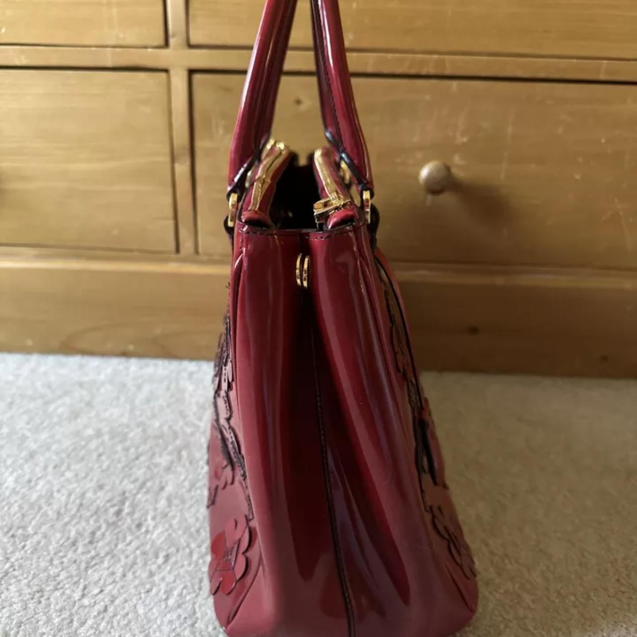 Authentic Prada Red Patent Leather Tote Bag - Depop