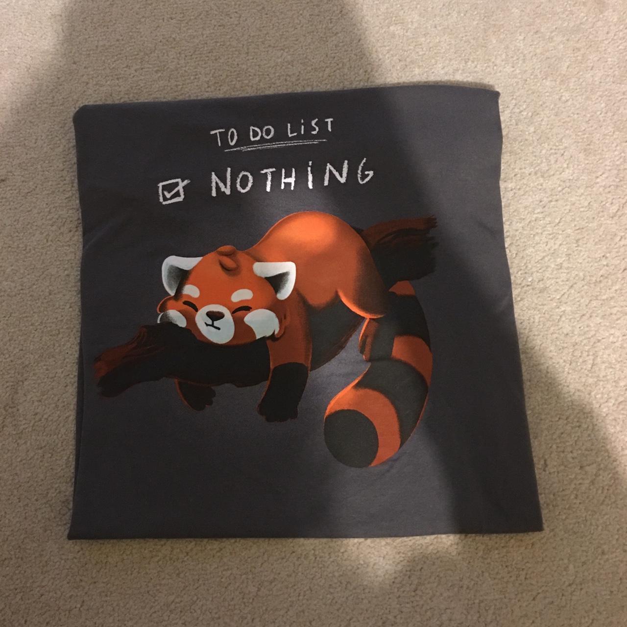 Lazy sleepy red panda themed Qwertee (Gildan) T... - Depop