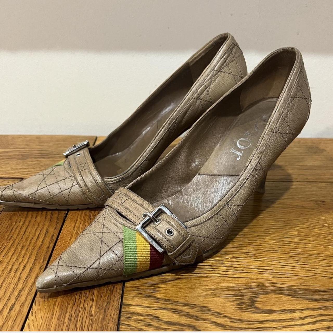 Vintage Y2K Dior rasta heels size 37 1/2 In good... - Depop
