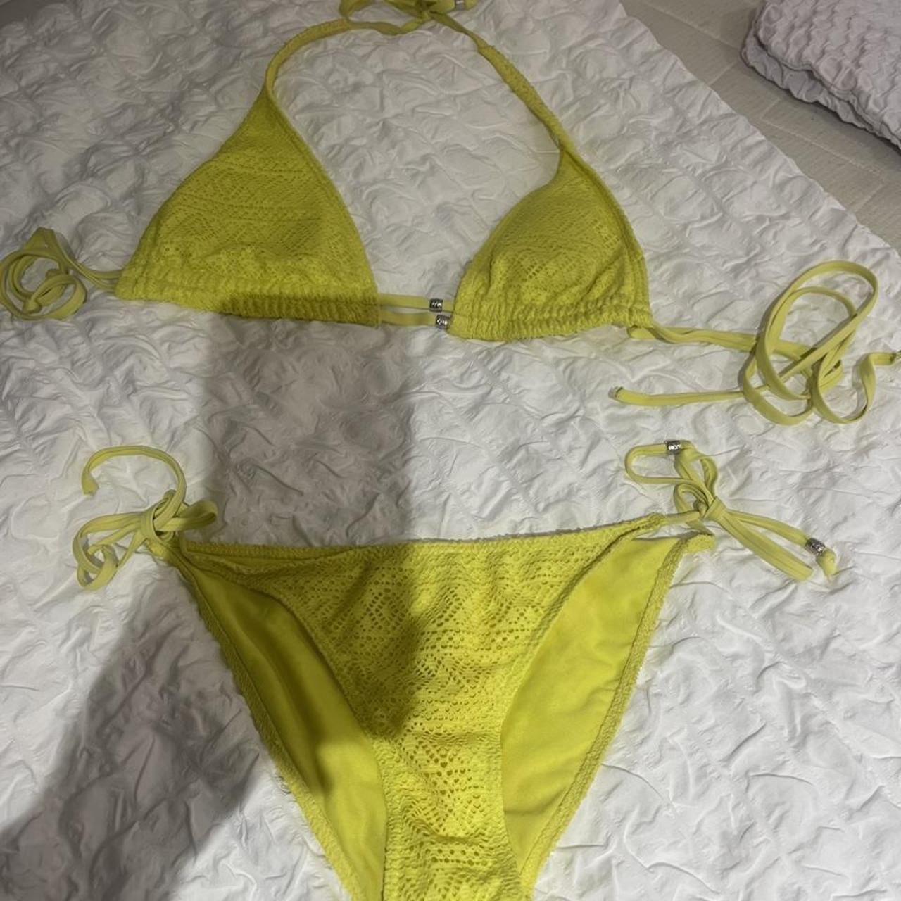 Womens Yellow Bikinis And Tankini Sets Depop