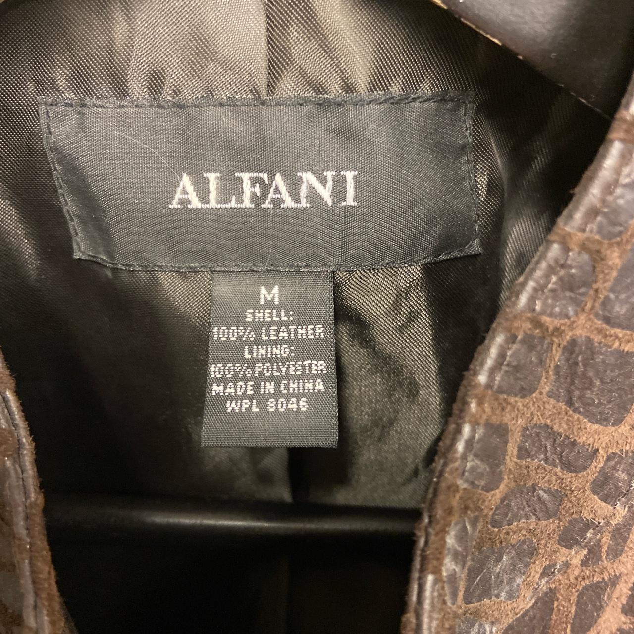 Alfani brown crocodile print suede leather zip up... - Depop