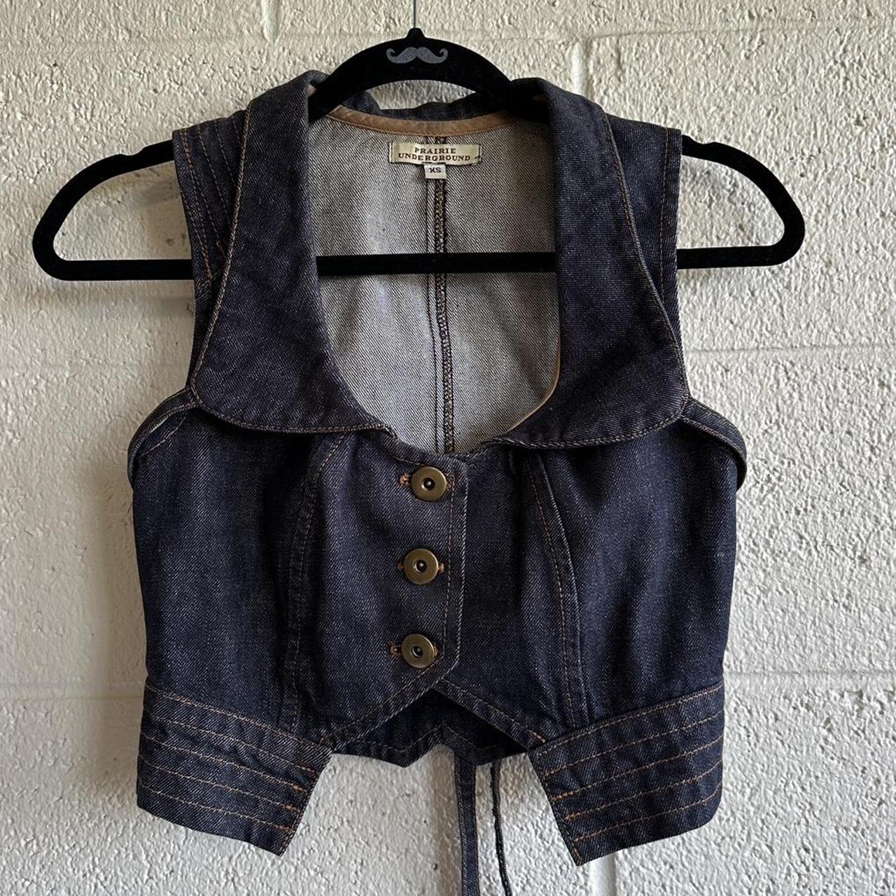 prairie underground vest with tie details and... - Depop