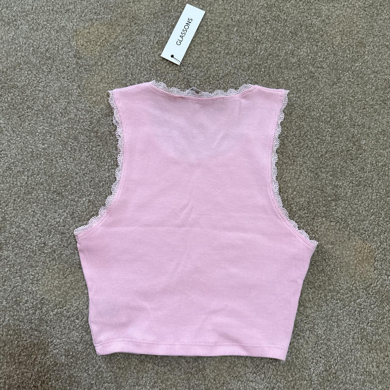 Glassons lace trim singlet - pink colour - never... - Depop