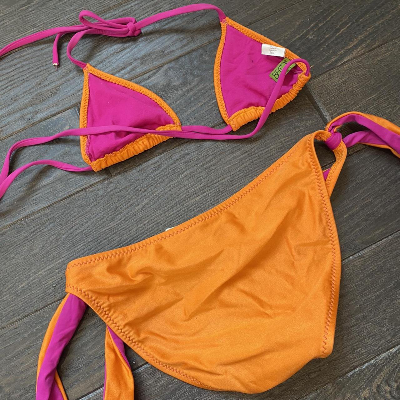 BECCA Women's Pink and Orange Bikinis-and-tankini-sets | Depop