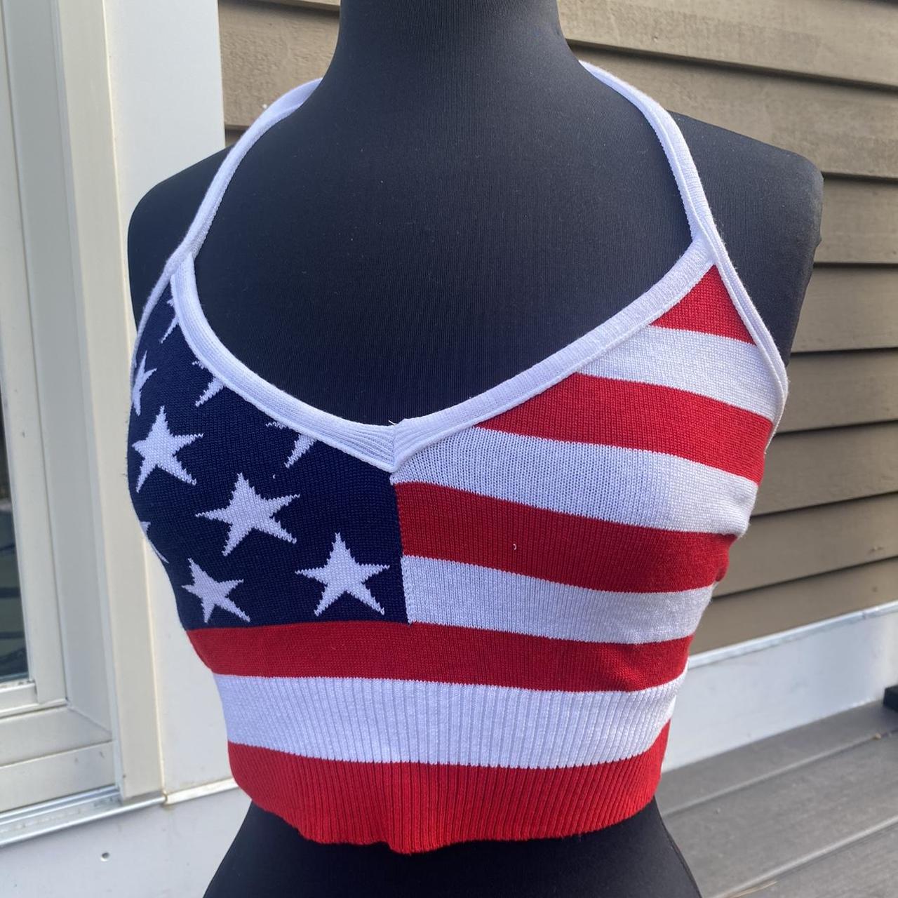 Women's Red and Blue Top | Depop