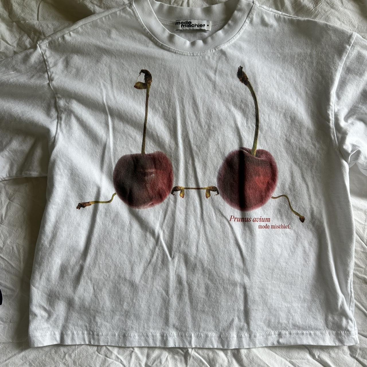 Mode mischief cherry graphic tee. Had slightly... - Depop