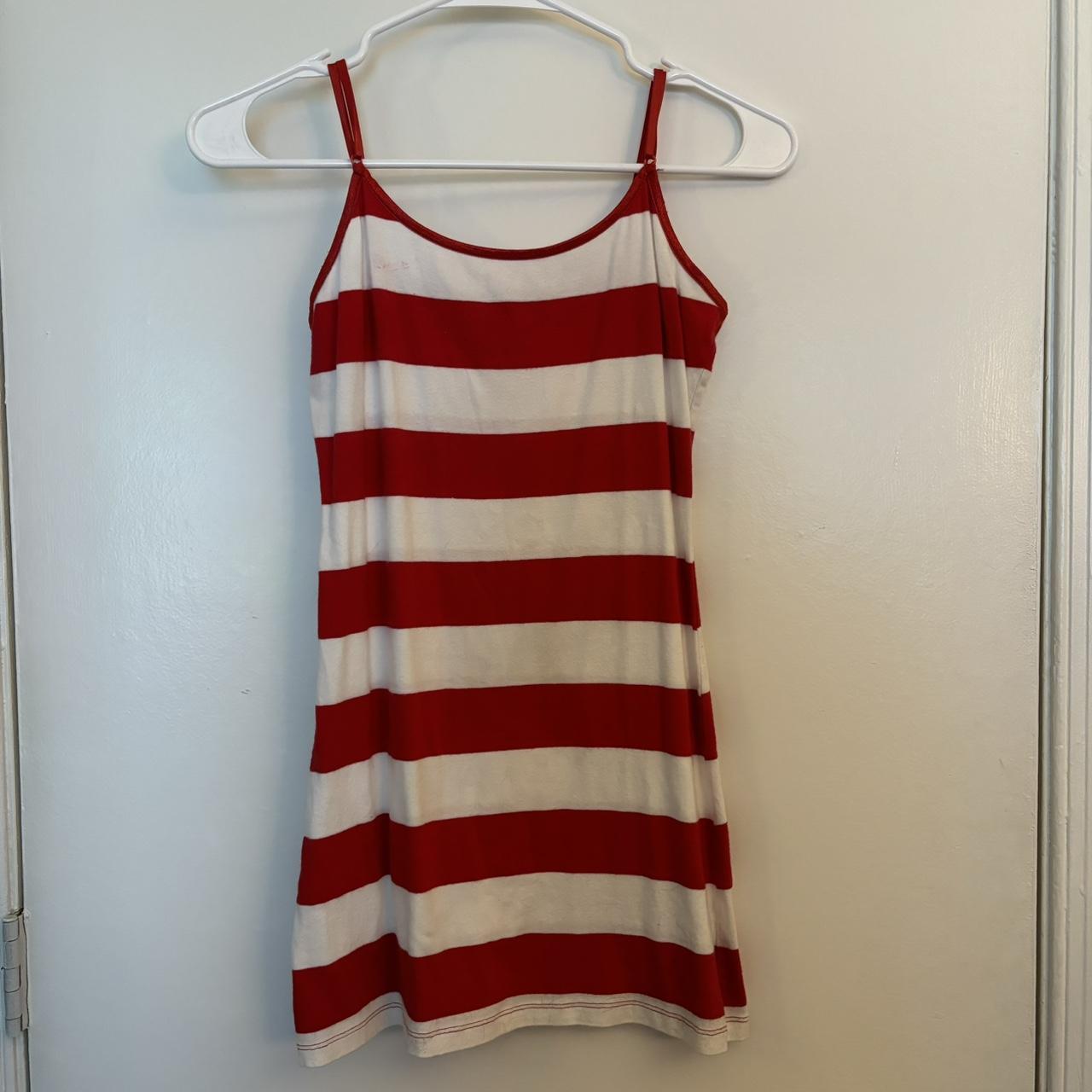 Red And White Striped Tank Top Size Medium 🫱🏻🫲🏼i Depop