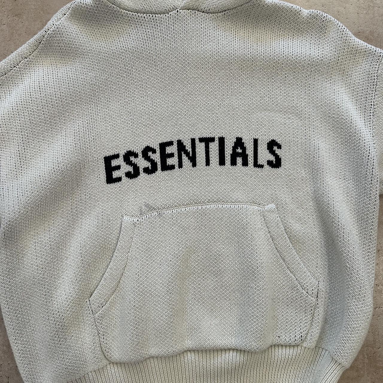 Essential knit hoodie in color cream size xxs Small... - Depop