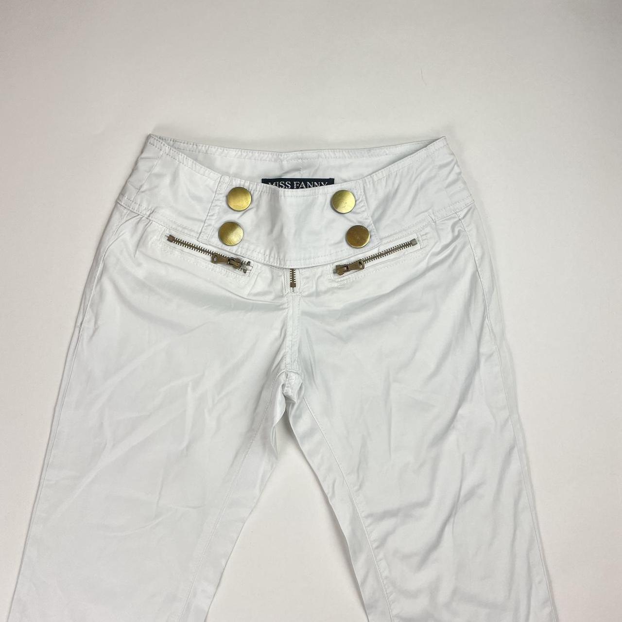 Miss Fanny jeans 🧸🎀 white 2000’s low rise flare... - Depop