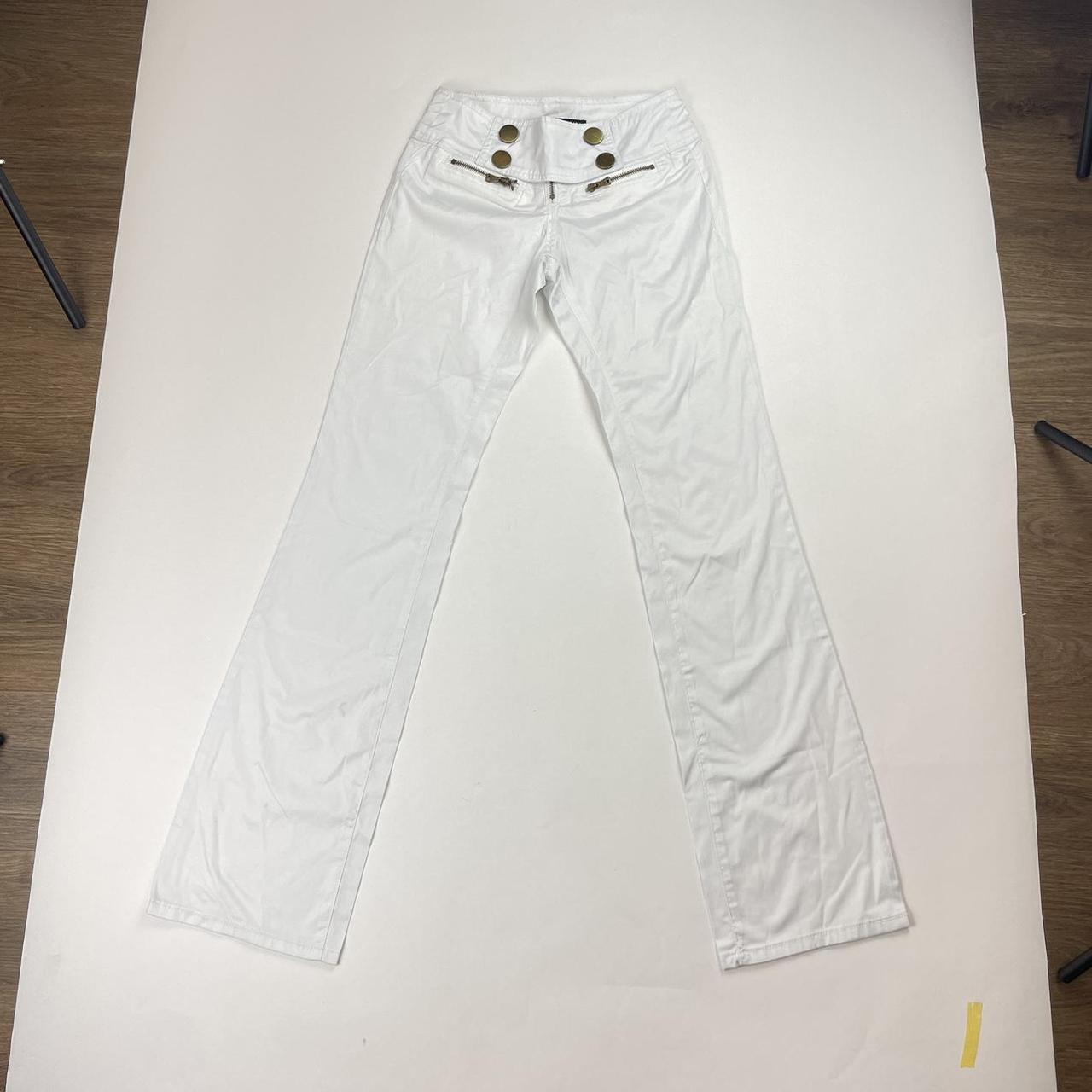Miss Fanny jeans 🧸🎀 white 2000’s low rise flare... - Depop