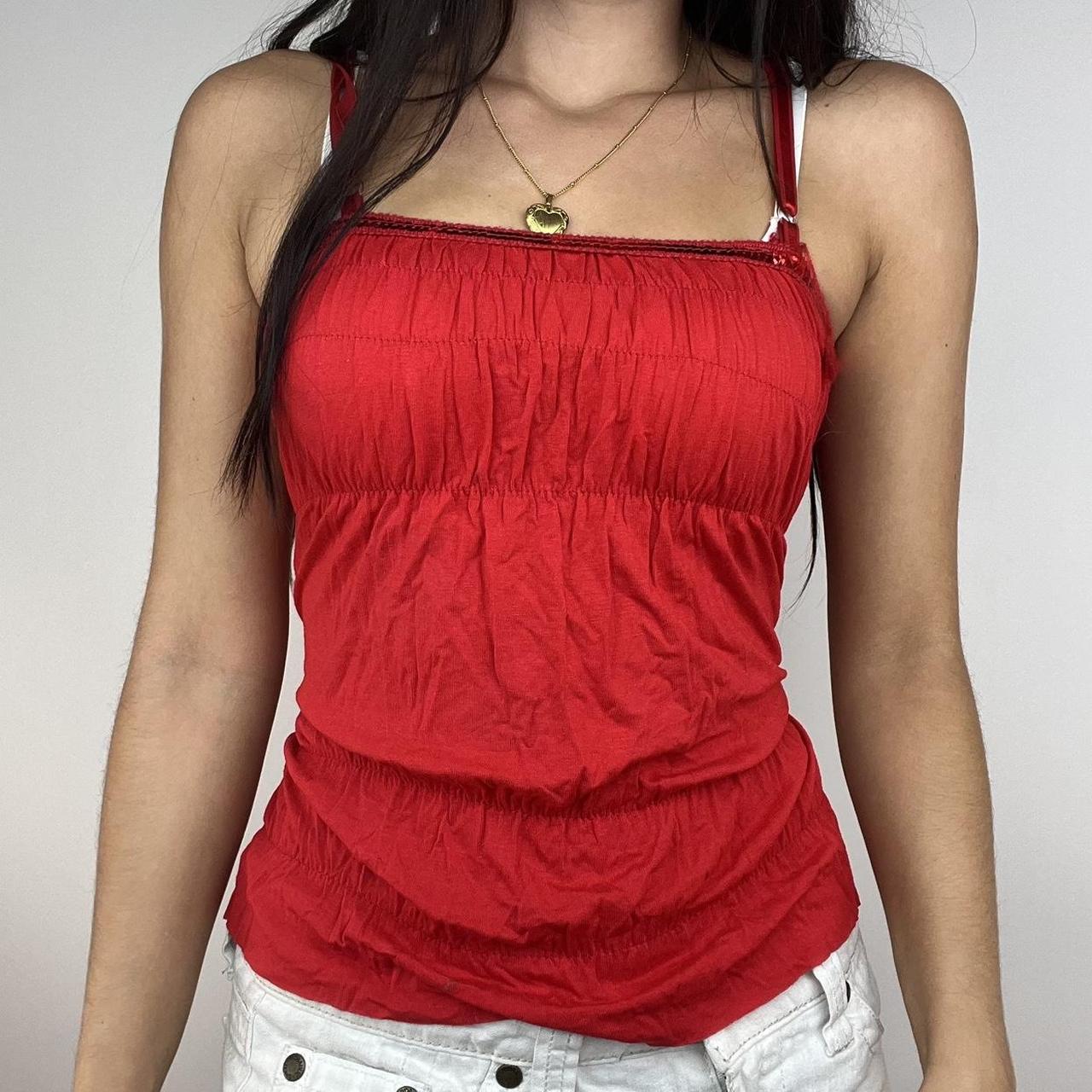 mixeri top 🧸🍒 red 2000’s sequin cami - Depop