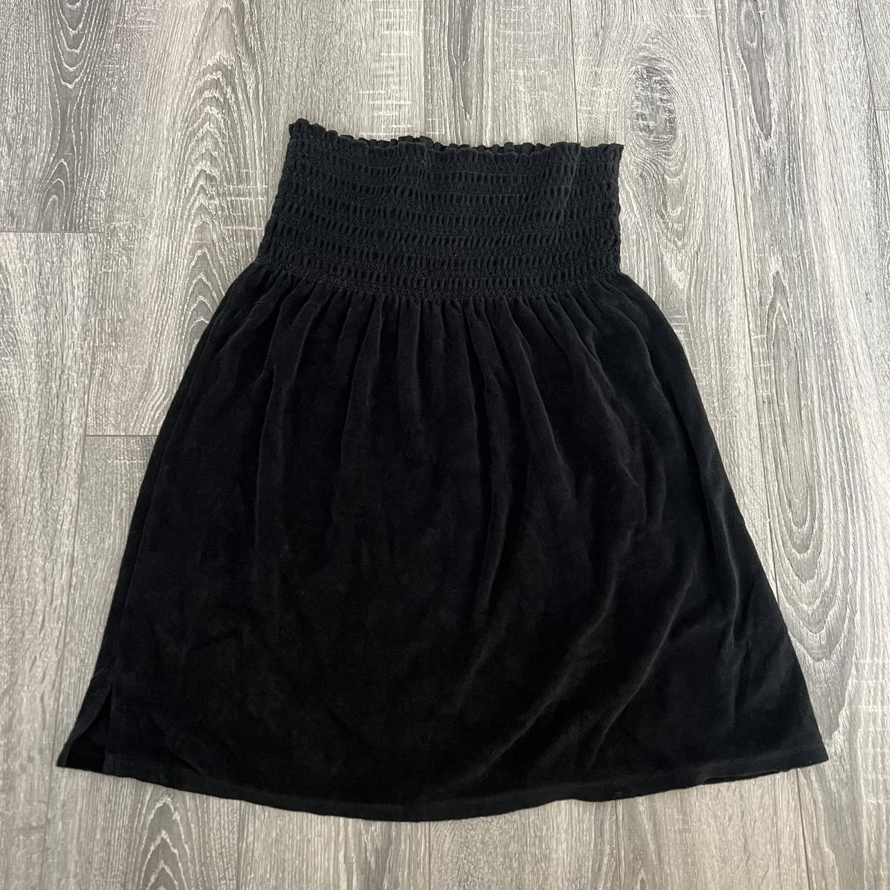 Raviya dress 🧸🎀 black strapless terrycloth mini dress - Depop