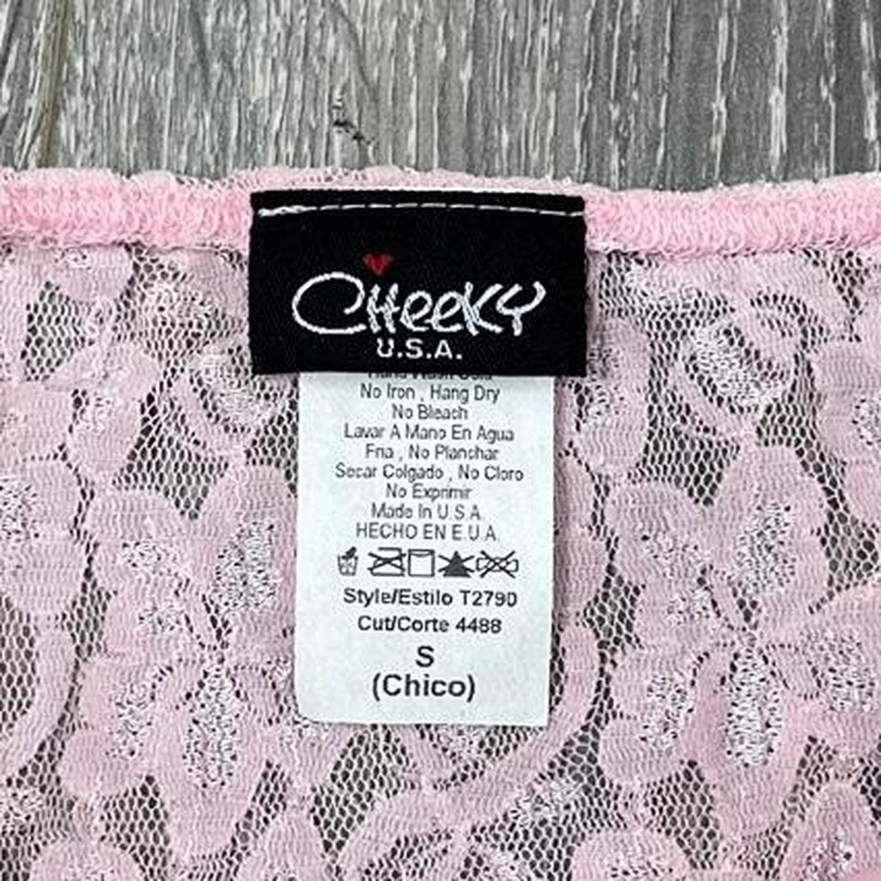 Cheeky made in USA deadstock vintage baby pink lace... | Depop