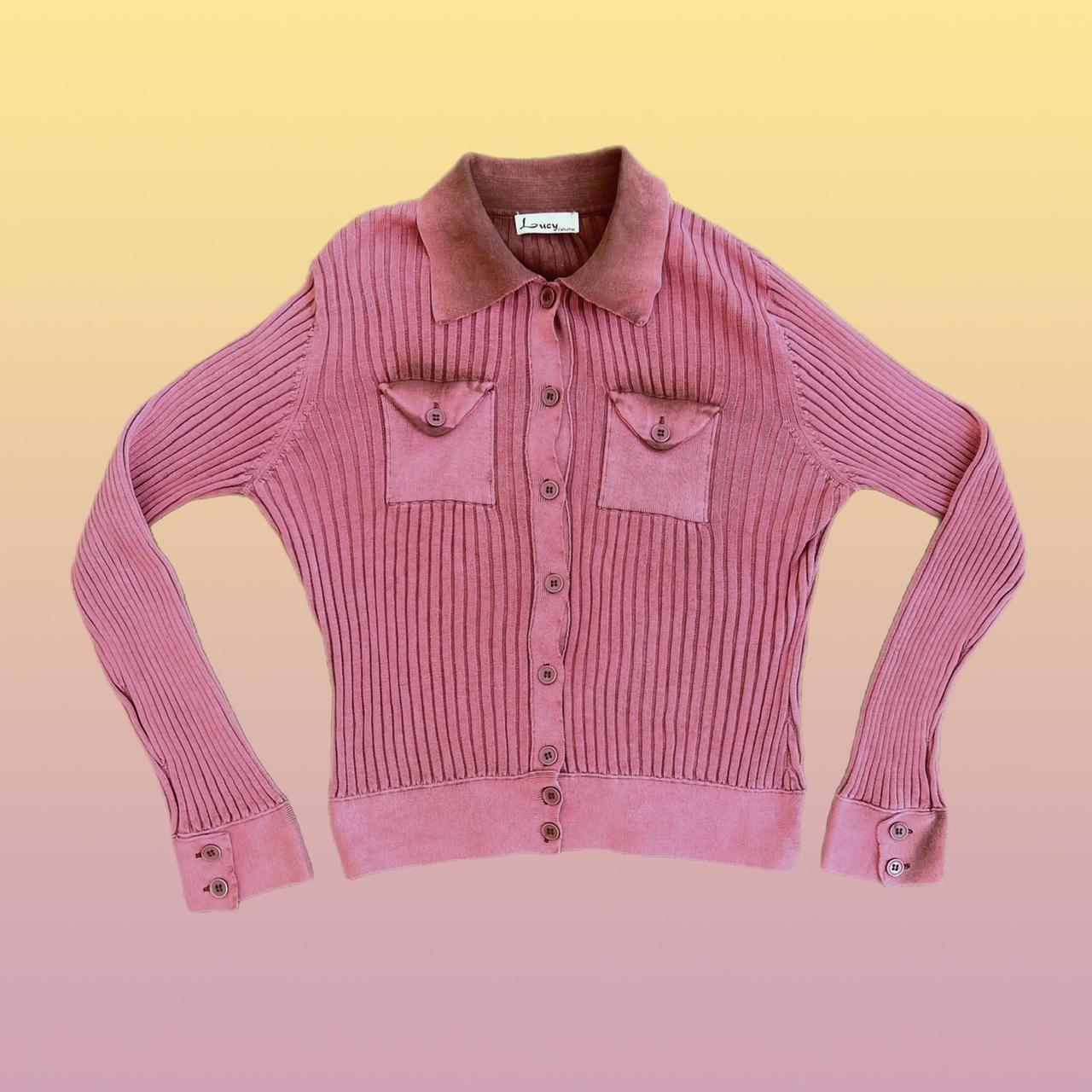 Vintage Europe’s pink distressed style ribbed knit... - Depop