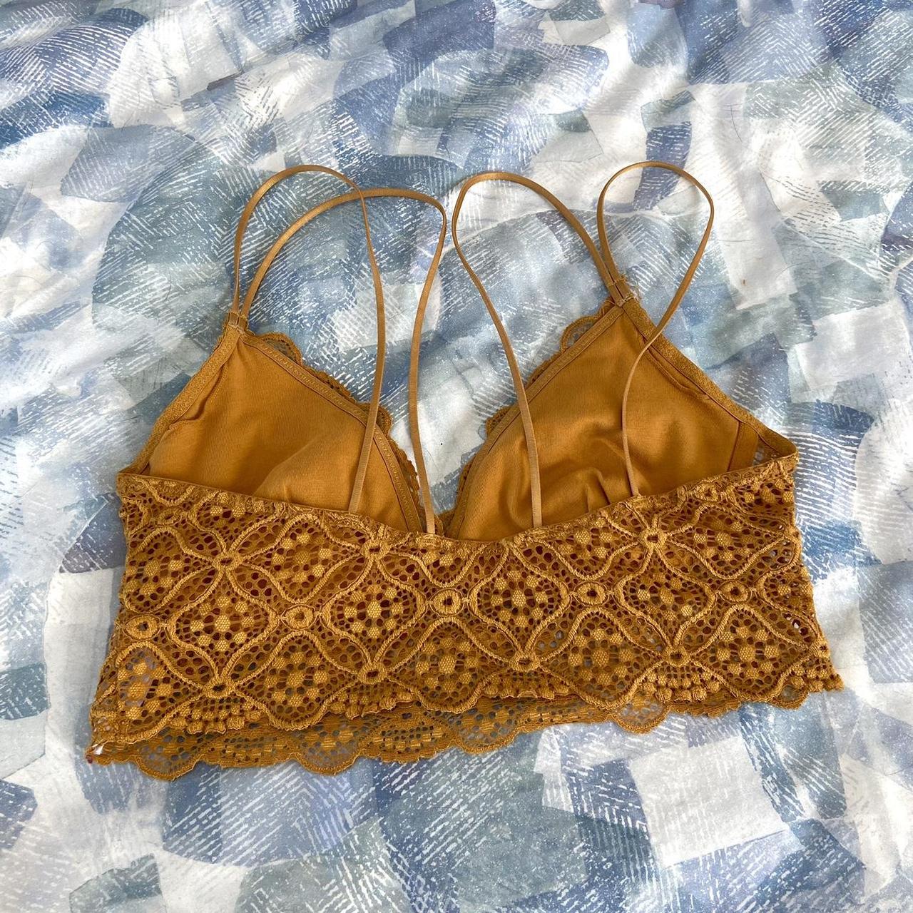 💌 lacy bralette | color: mustard yellow - size: S -... - Depop