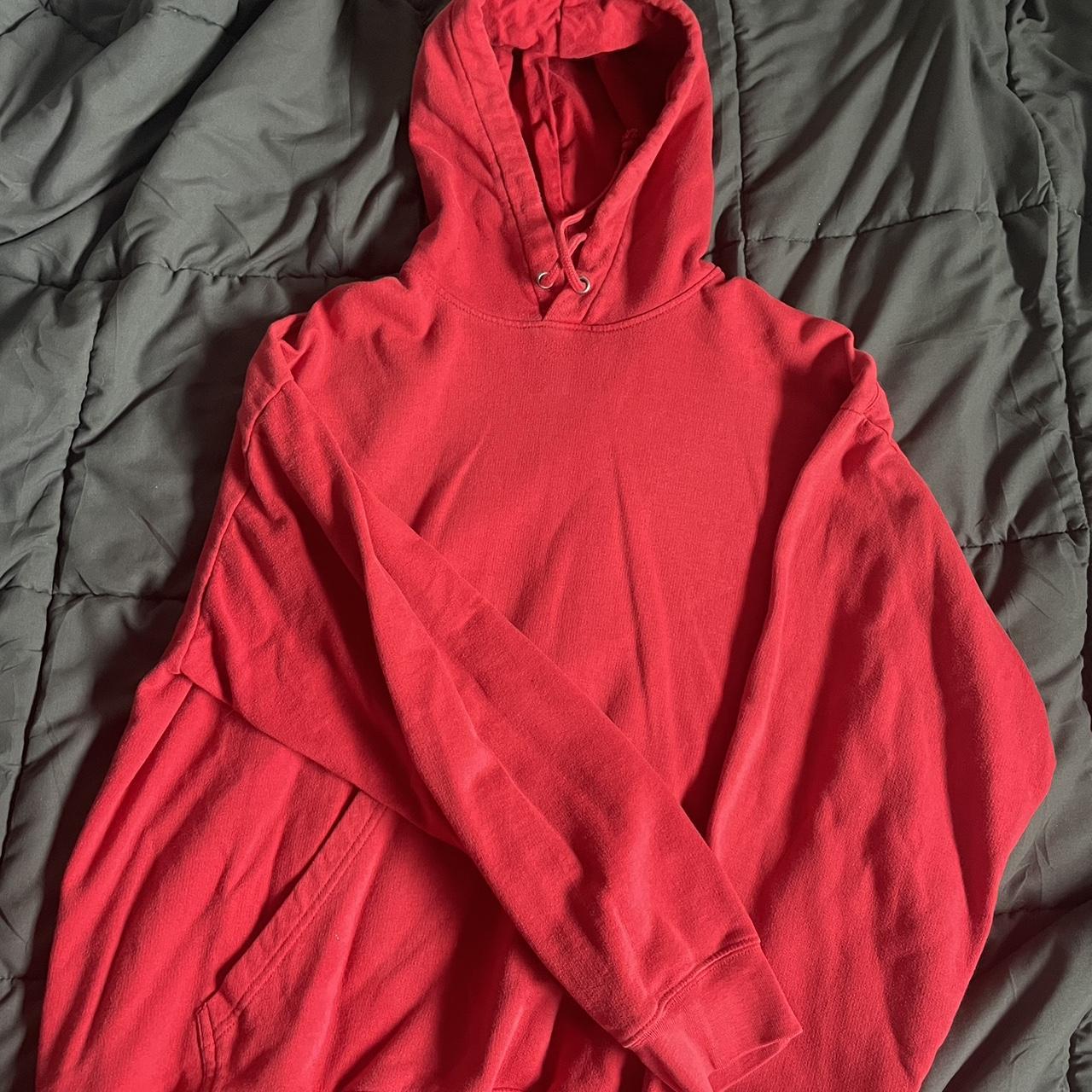 TechGear Red Blank Hoodie - Depop