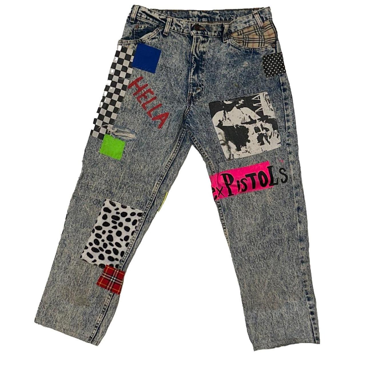 Crust Punk Style Levi Jeans - Depop