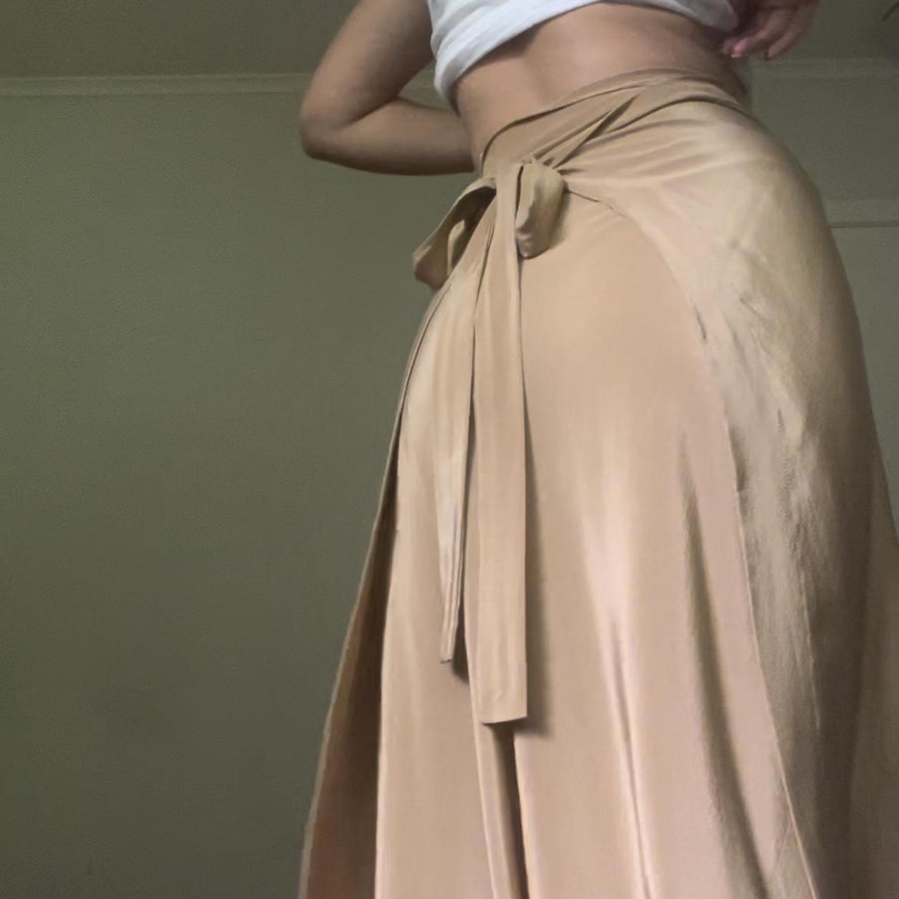 100% silk Miss Crabb wrap around pants Size 6... - Depop