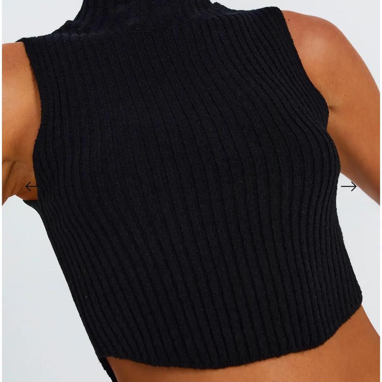 GLASSONS high neck ribbed black tank top RRP:... - Depop