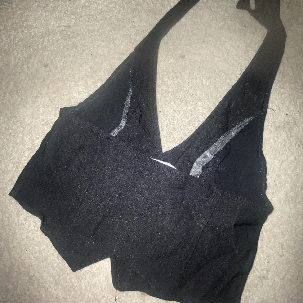 sexy black vest halter top!! very stretchy material... - Depop