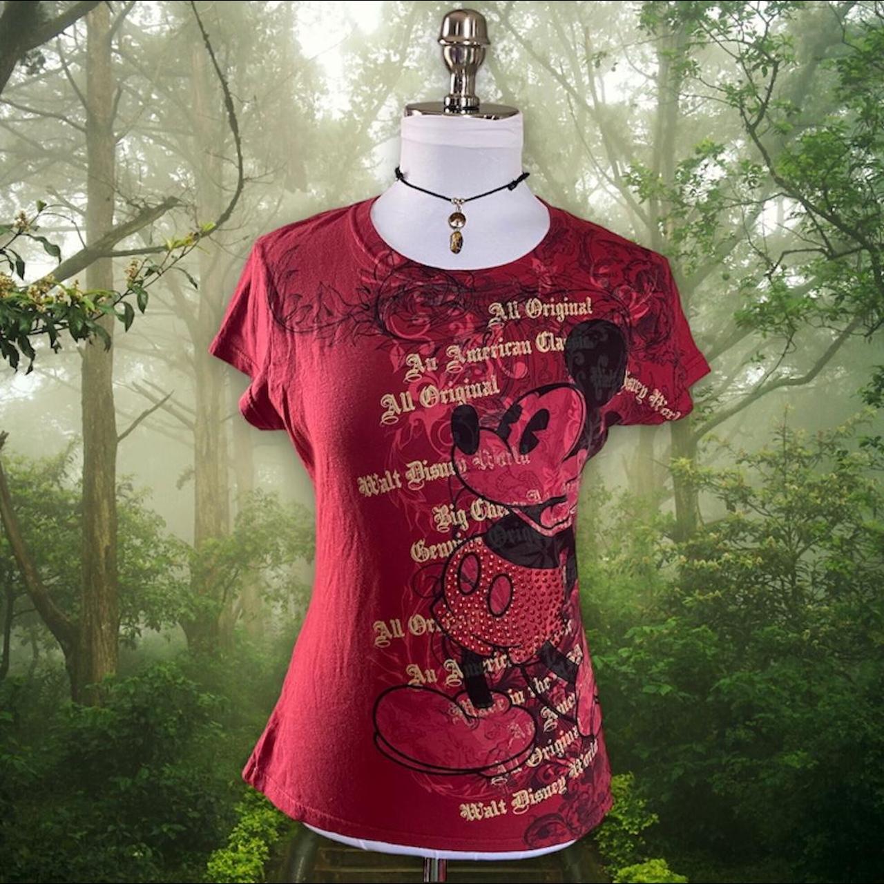 y2k grunge mickey mouse tee shirt brand- walt... - Depop