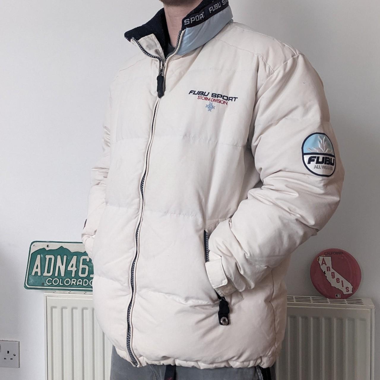 FUBU sport storm division white puffer coat Model... - Depop