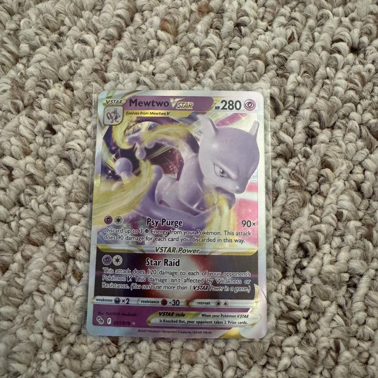 Mewtwo VStar Near Mint Condition Shipped letter... - Depop