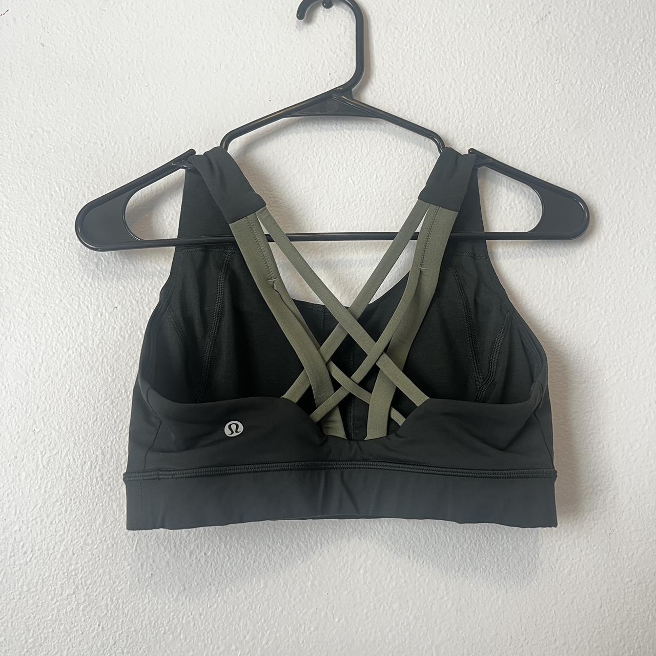 Lululemon Army Green Sports Bra tagged is ripped... - Depop