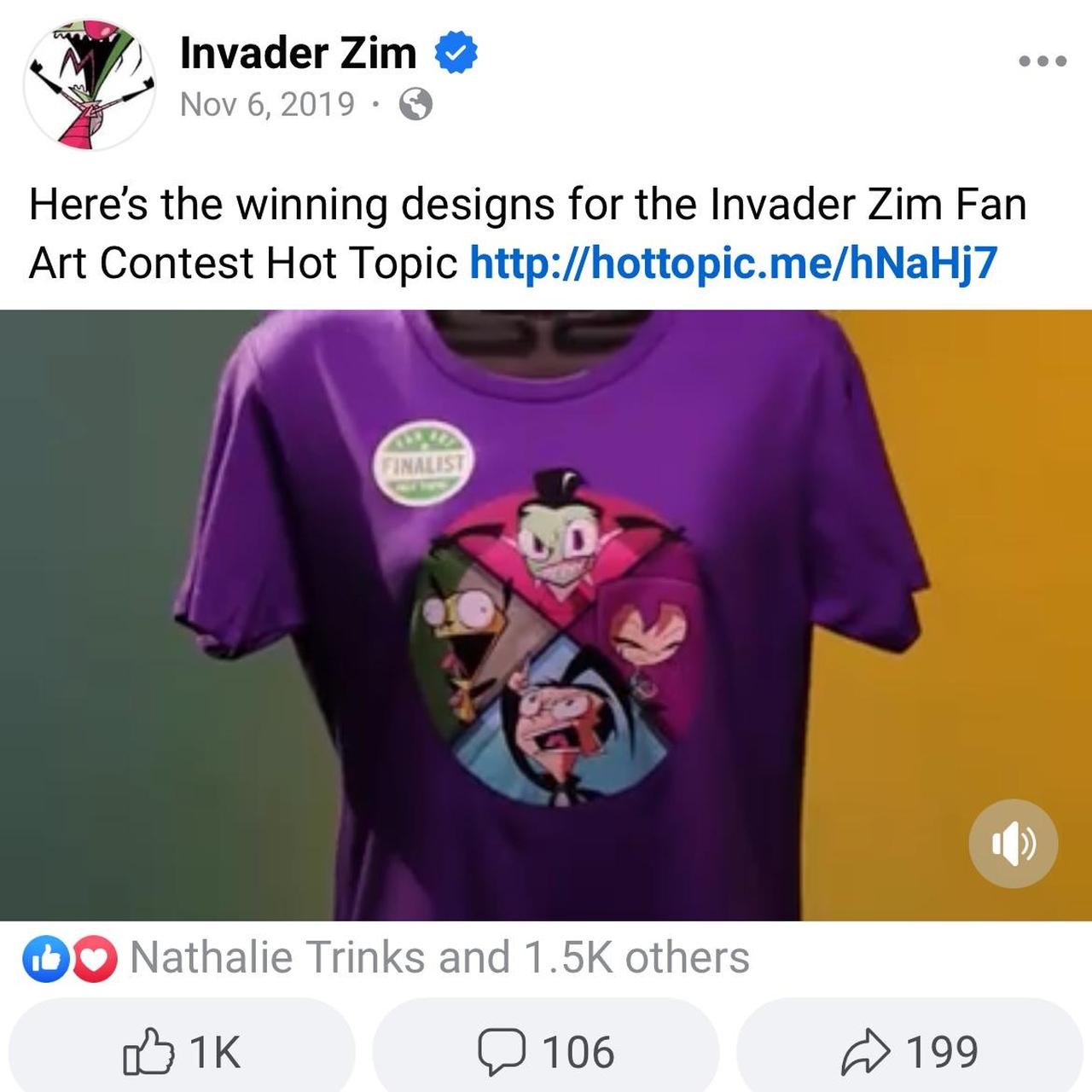 Official Invader Zim Fan Art Contest Winner Merch... - Depop