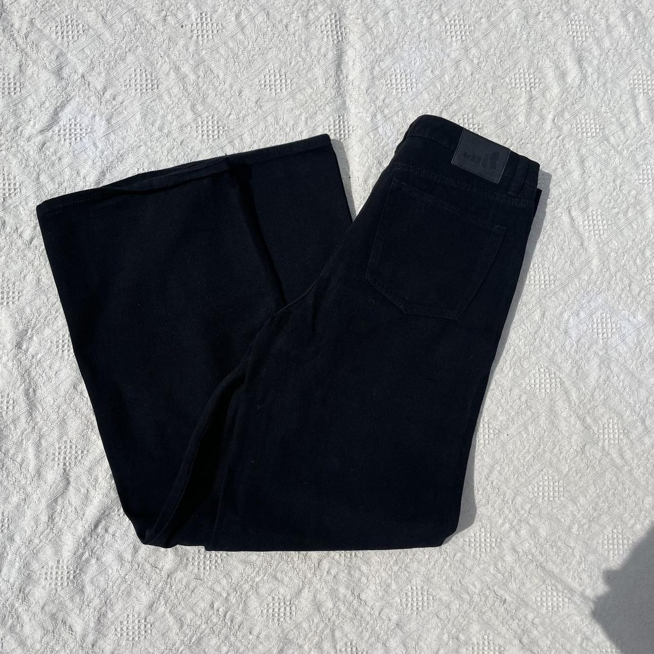 UNIF Z JEAN Black Wide leg jeans W27 Immaculate... - Depop