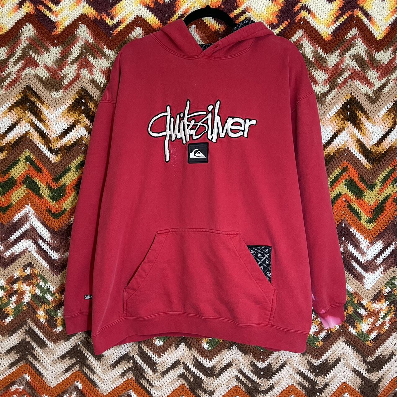 Vintage quicksilver skater thick hoodie sweatshirt... - Depop