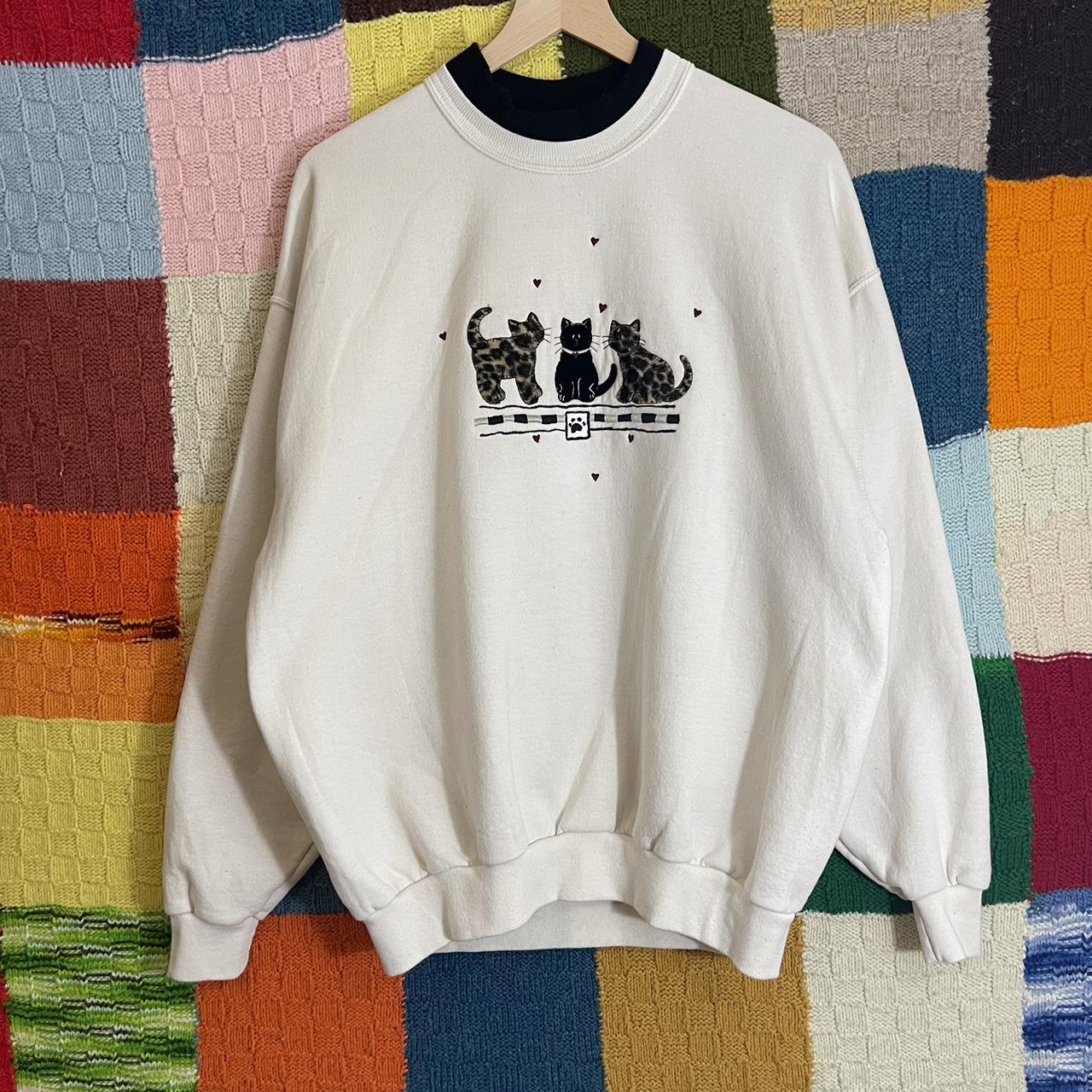 Northern Reflections Women's White and Tan Sweatshirt | Depop