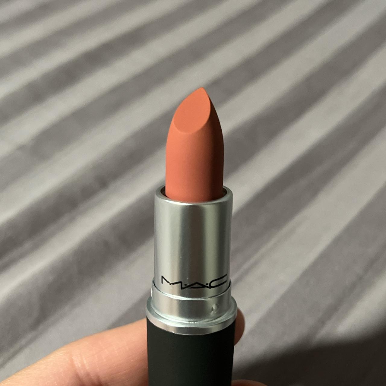 mac powder kiss lipstick in the shade mull it... - Depop