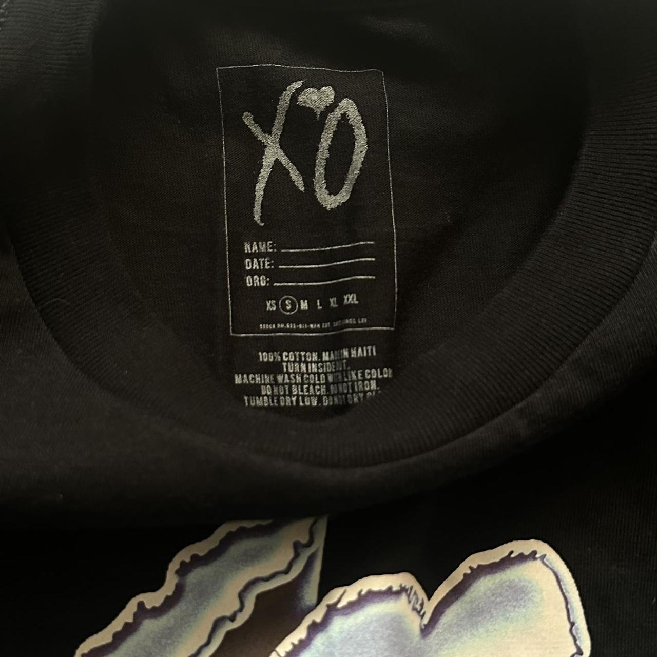 The Weeknd Dawn FM Chrome XO logo black t-shirt... | Depop