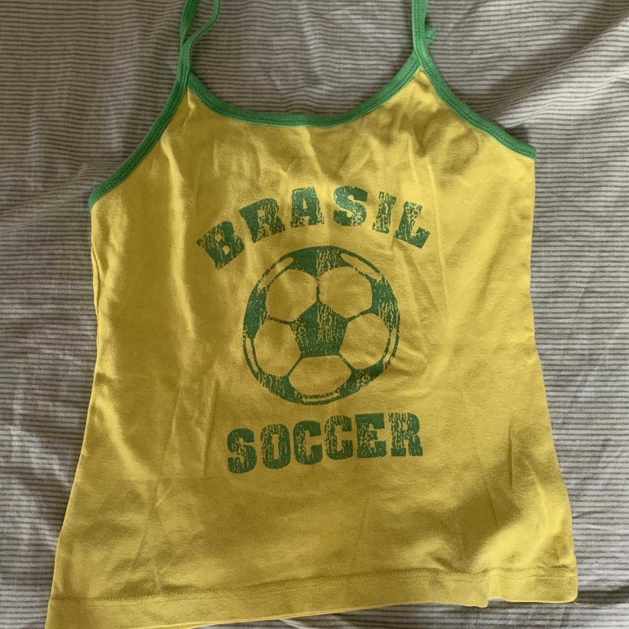 green and yellow (football?) brazil tank top size L... - Depop