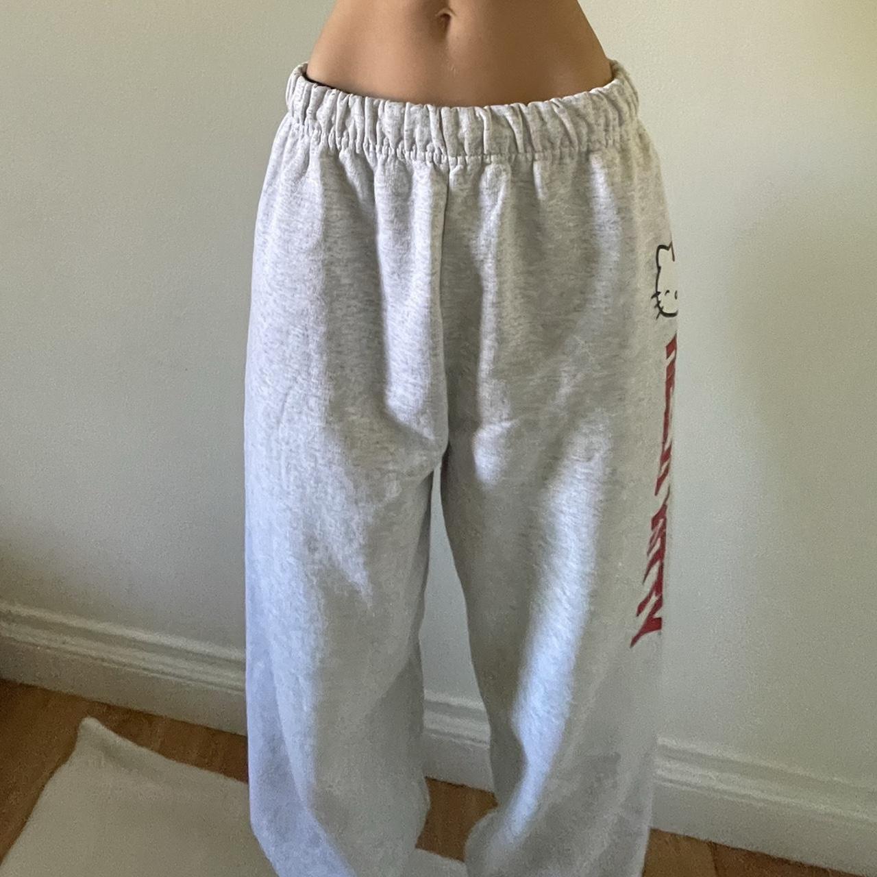 Grey hello kitty sweatpants Size: L Msg me abt... - Depop