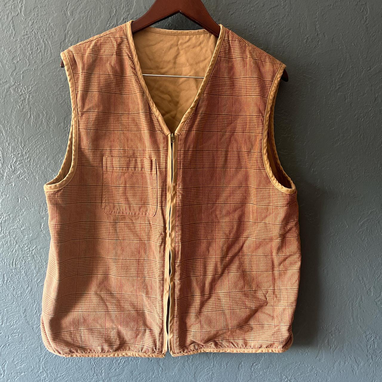 Vintage reversible layering vest One side with... - Depop