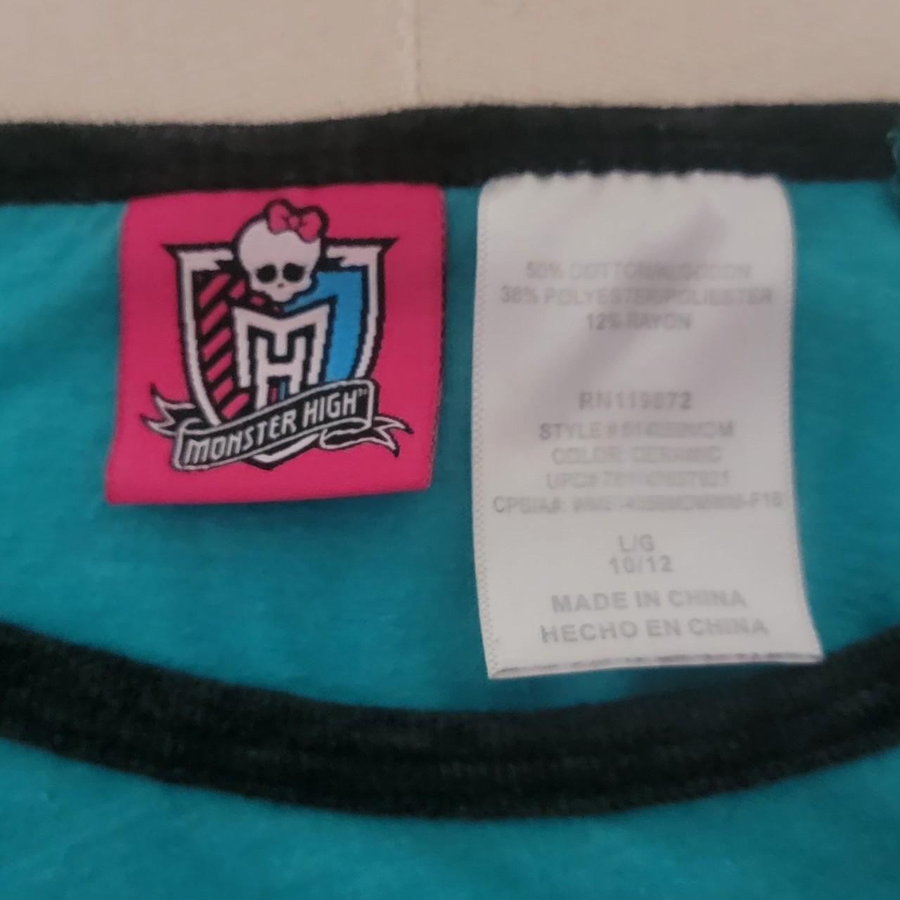 Monster High top with gray long sleeves (hearts &... - Depop