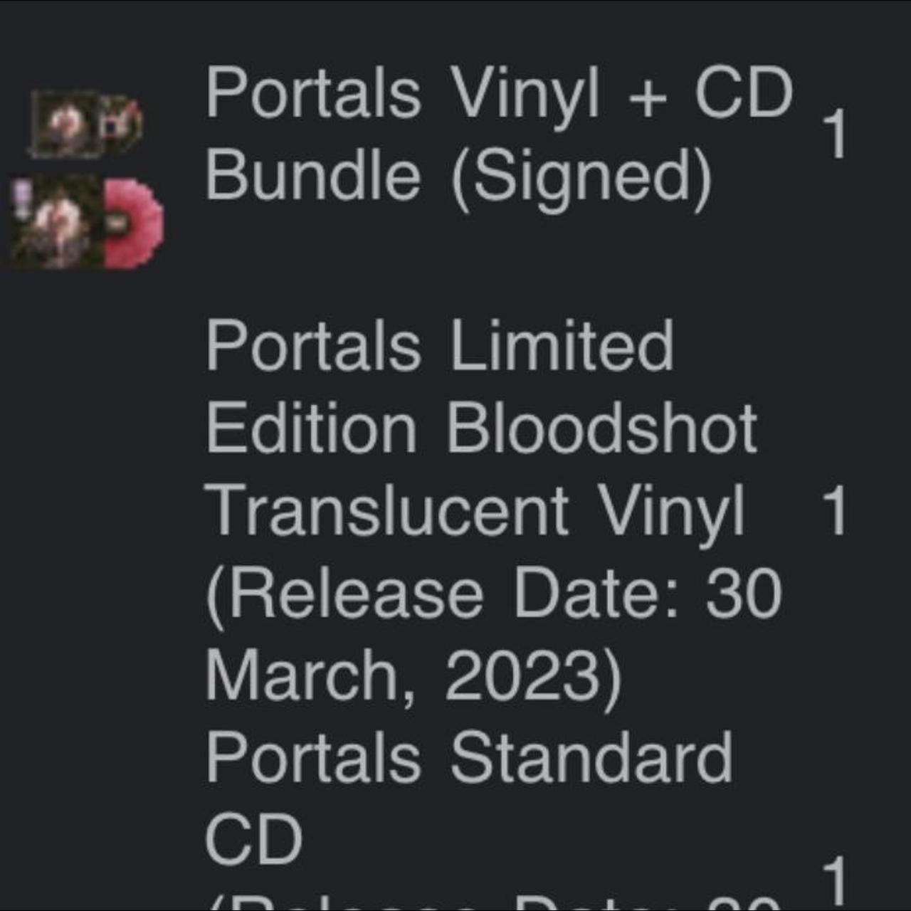 portals bundle - vinyl, signed art card and cd.... - Depop