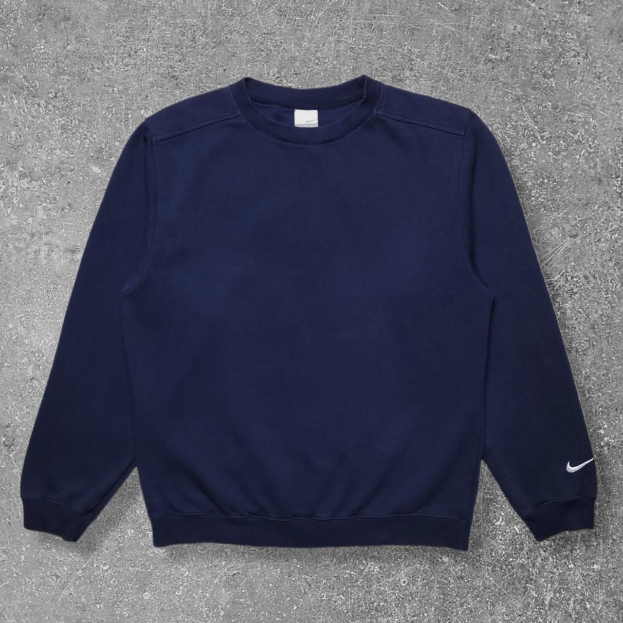 Nike '00 blank basic crewneck sweatshirt y2k navy ️I... - Depop