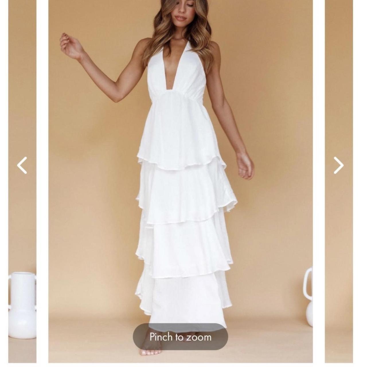 Selfie Leslie tiered ruffle white maxi dress. Size... - Depop