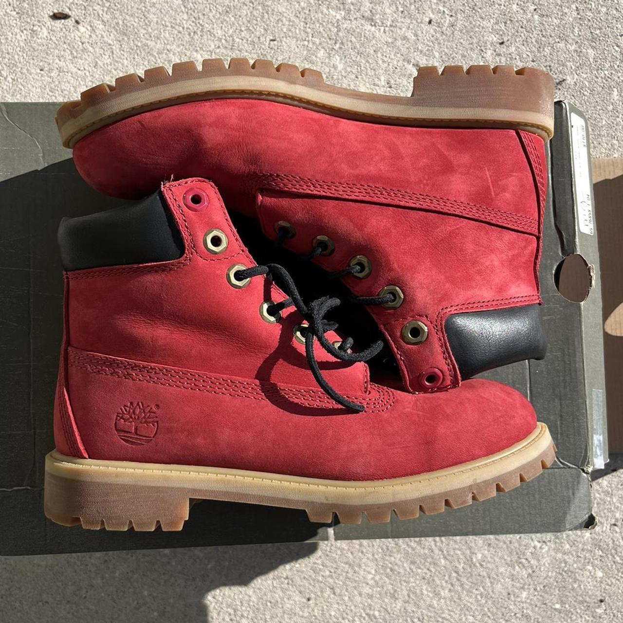 Red Timberland Boots Size 5.5 Basically brand new... - Depop