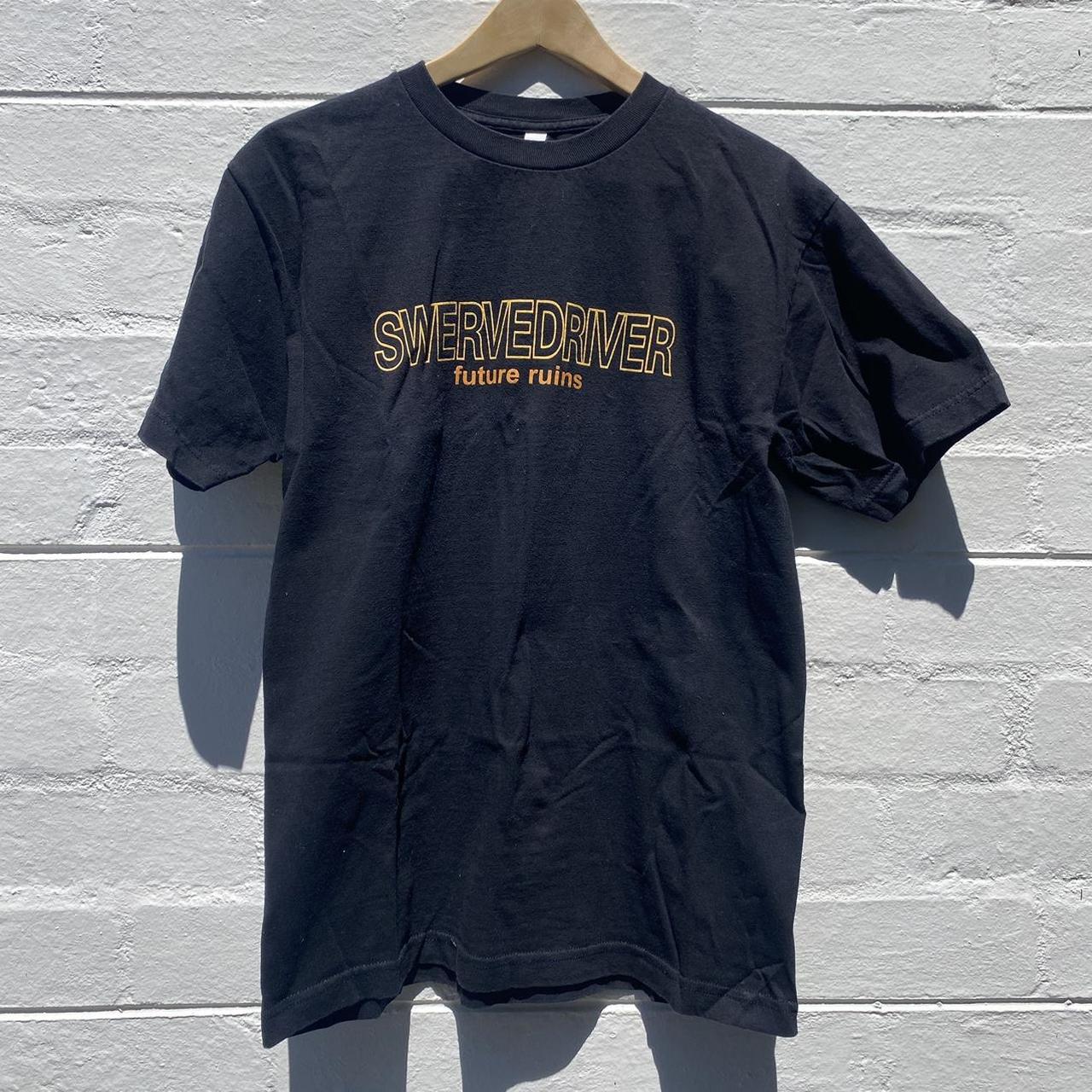 Black tee ‘swerve driver’ size L women’s, S-M... - Depop