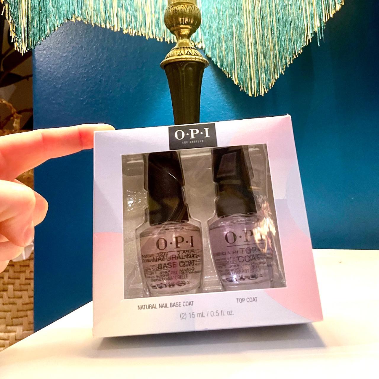 OPI Nail Polish Set OPI Top Coat and Base Coat Box... - Depop
