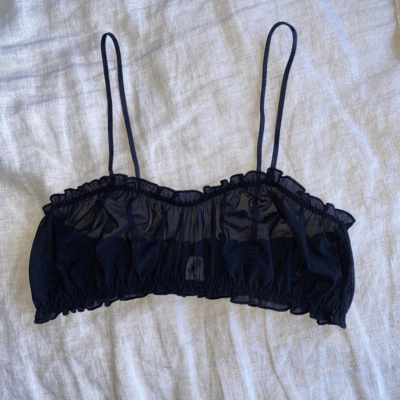 Parade black ruffle bralette Retails for $32 Size... - Depop