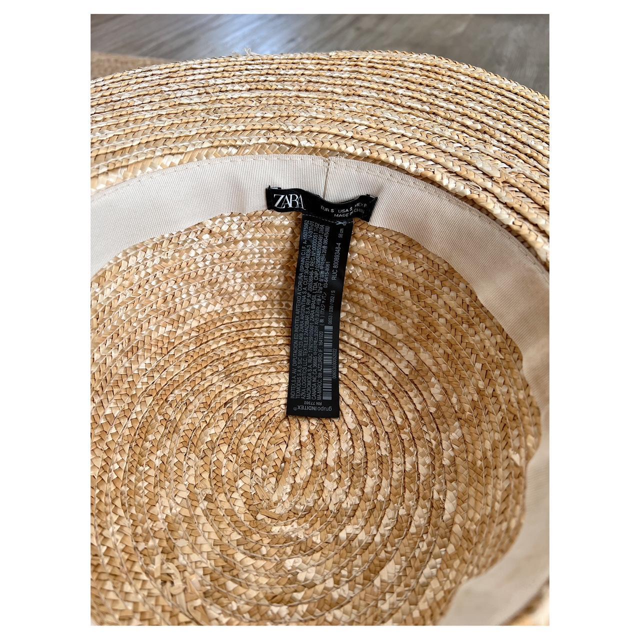 Zara raffia hat with flowers. Size S. Worn once for... - Depop
