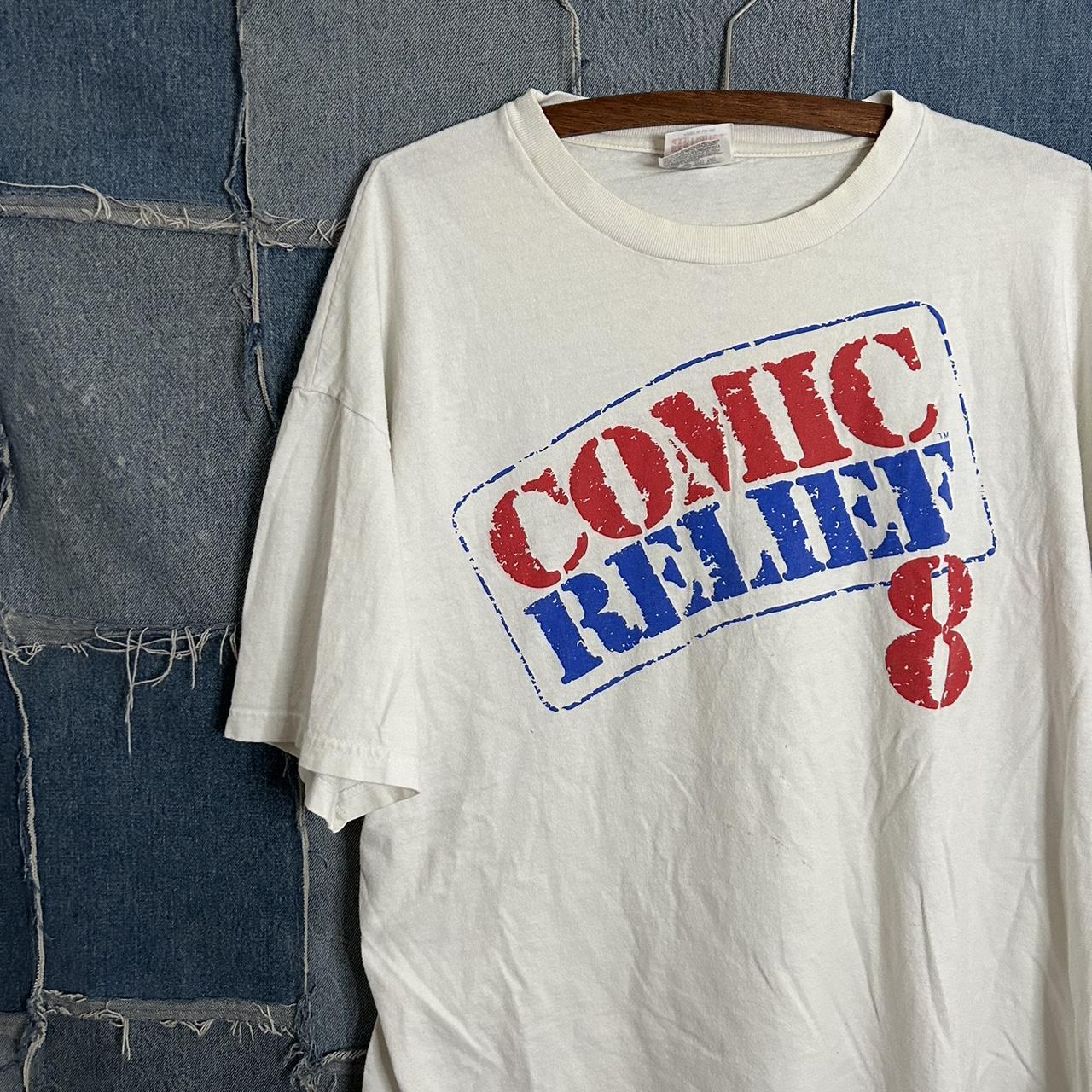 Vintage 90s Comic Relief Comedy Shirt Stain on the... - Depop