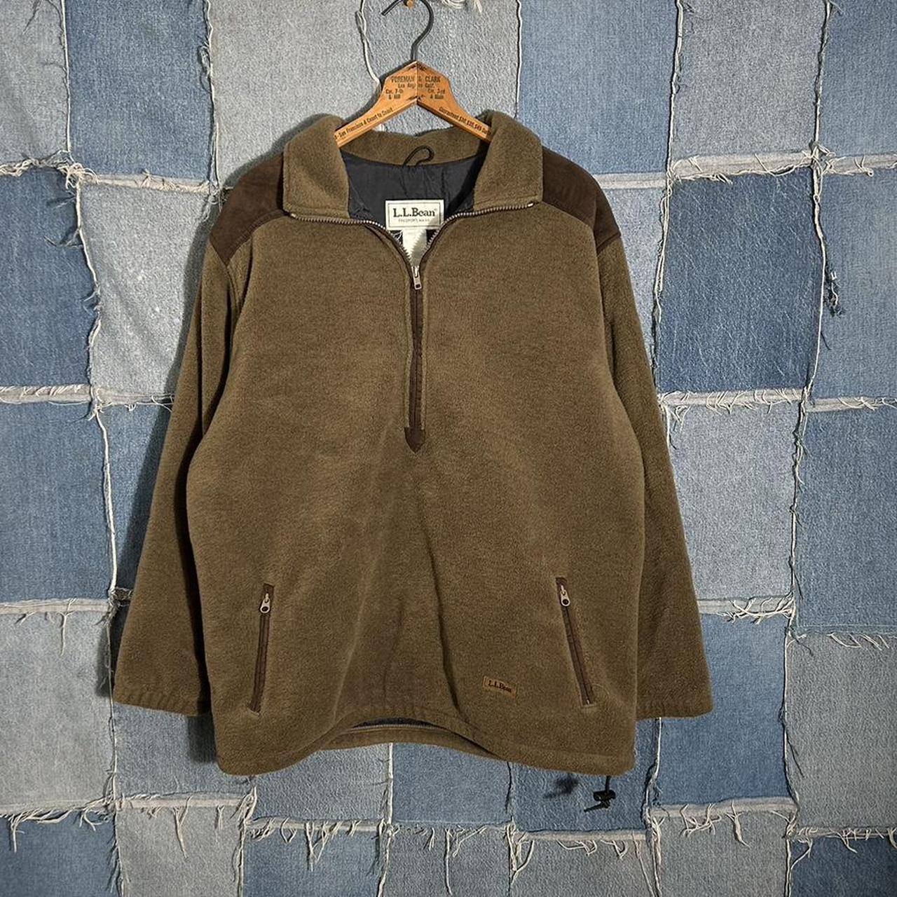 Vintage 90s L.L Bean Fleece Quarter Zip... - Depop
